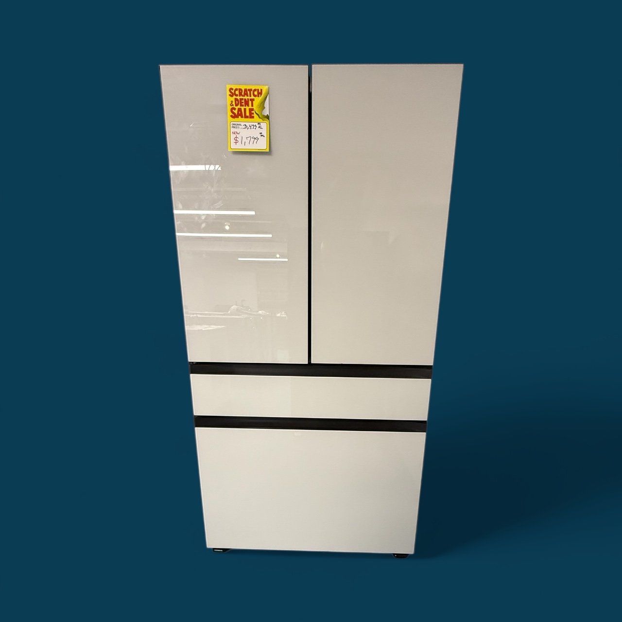 Bespoke 23 cu. ft. Counter Depth 4-Door French Door Smart Refrigerator ...