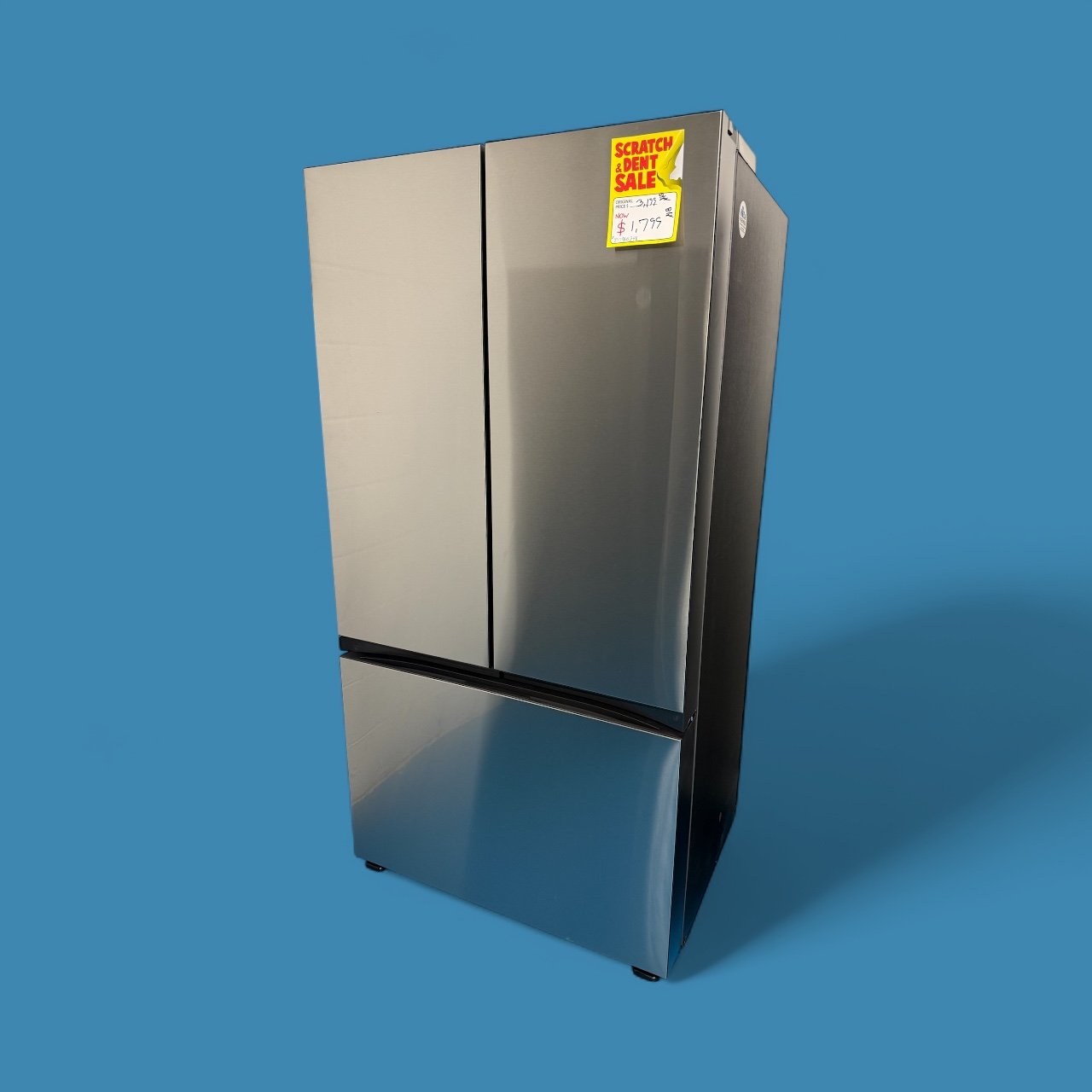 Bespoke 24 cu. ft. Counter Depth 3-Door French Door Smart Refrigerator ...